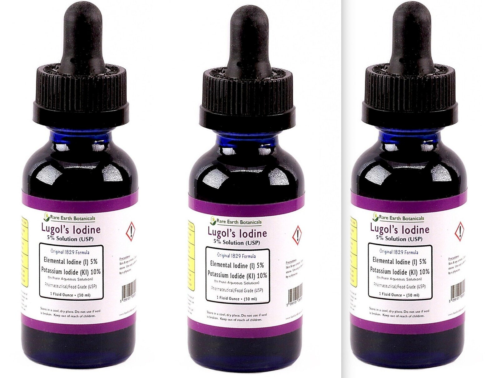 3 Oz Authentic Lugol's Solution of Iodine 5% Maximum Strength - 3 ...