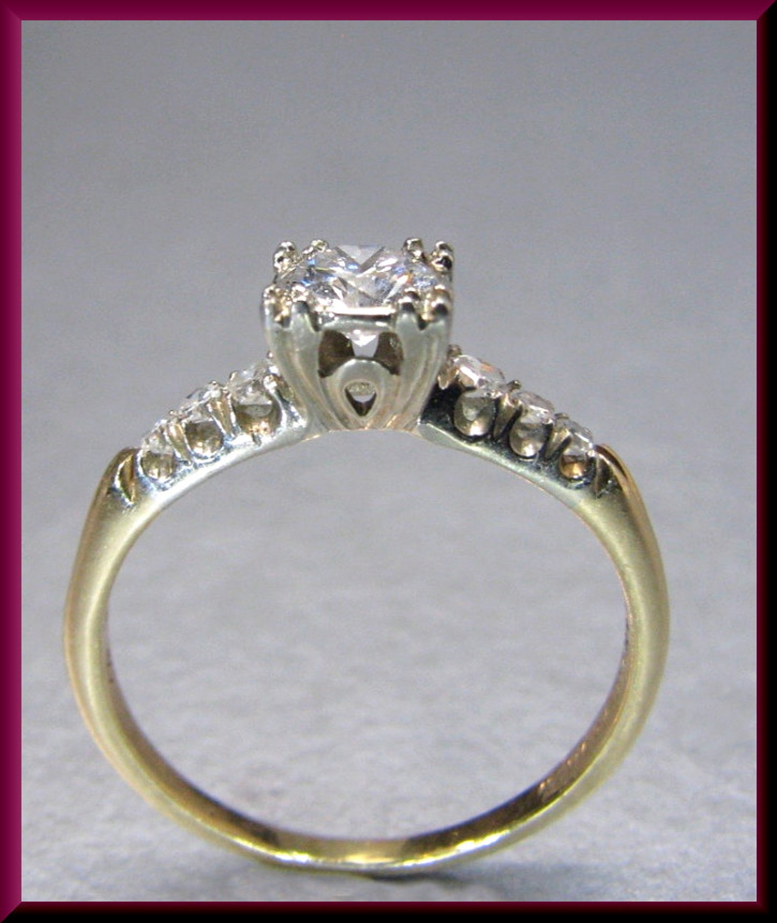 Vintage Diamond Engagement Ring Antique Diamond Engagement - Etsy