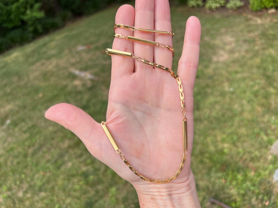 Barrel Link Chain, Long Gold Chain, Long Layering Chain - Etsy