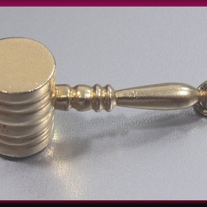 14K Yellow Gold Judge's Gavel Charm or Pendant Gift for Her - Etsy