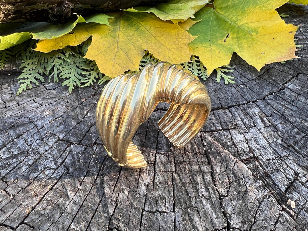 Wide Gold Bangle, Wide Gold Cuff, Wide Gold Bangle, 14K Wide Gold ...