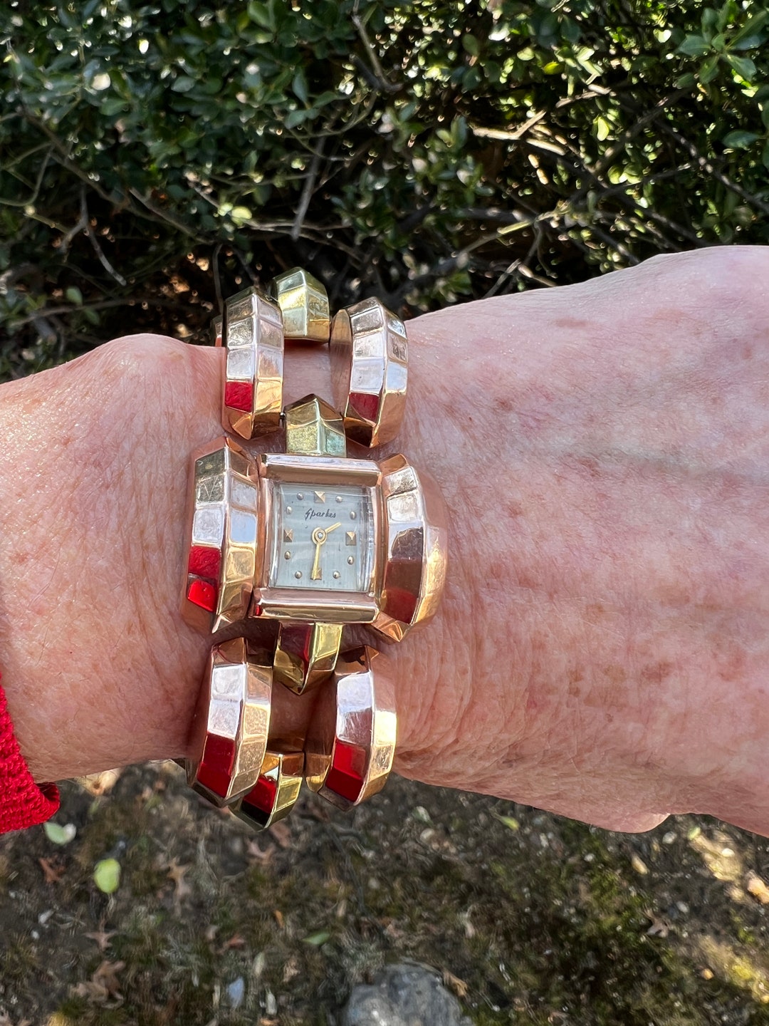 Rose Gold Chunky Link Watch, Gold Retro Watch, Chunky Link Watch ...