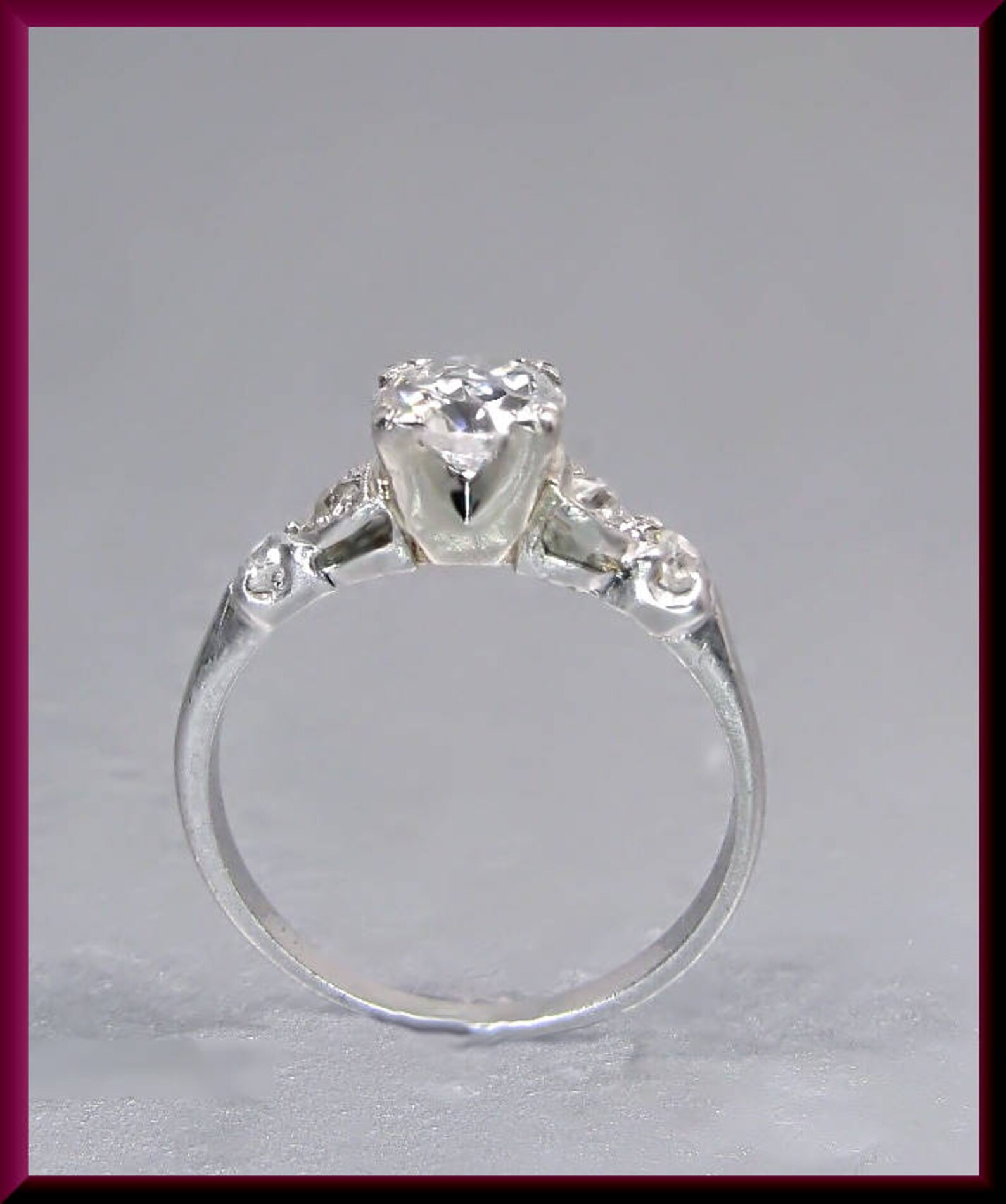 Vintage Diamond Engagement Ring Antique Diamond Engagement - Etsy