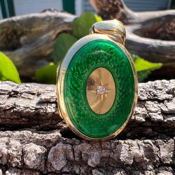 Enamel Locket - Etsy