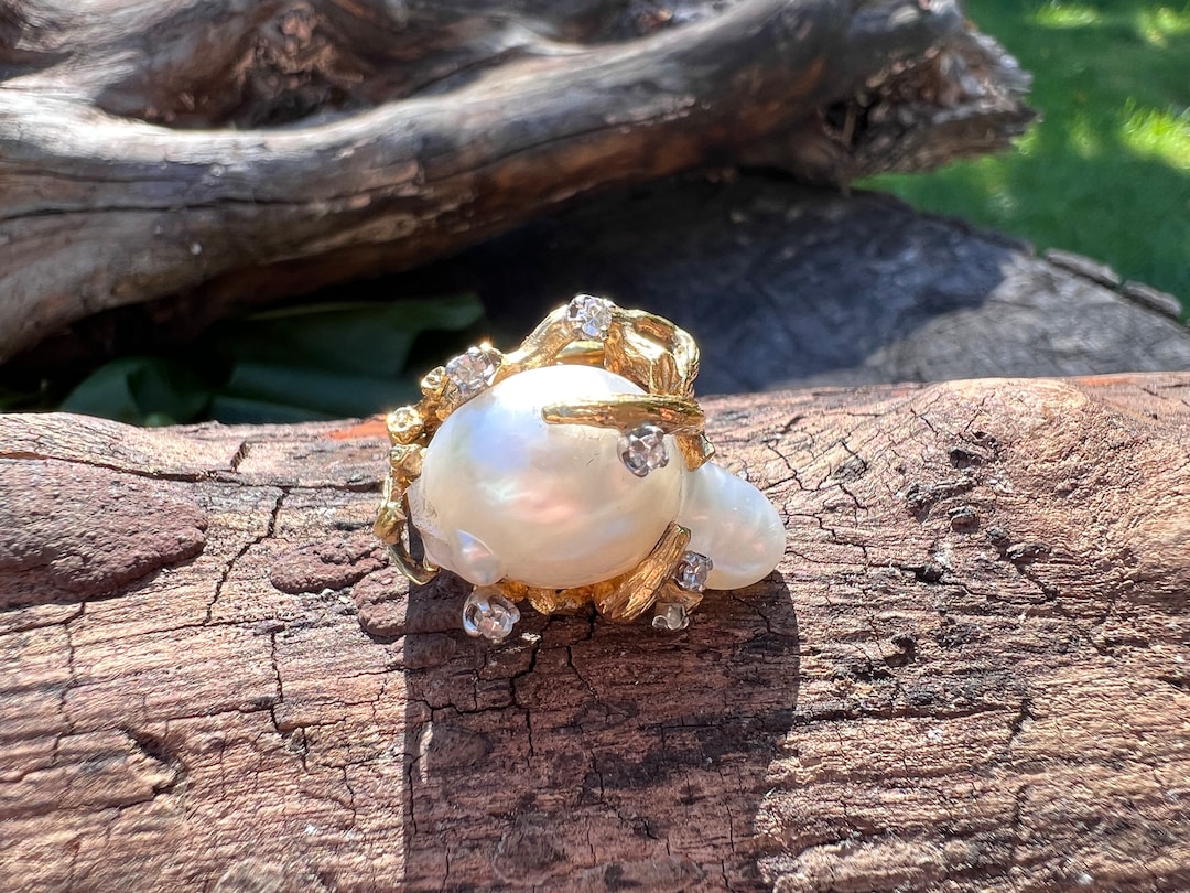 South Sea Pearl Ring, Large Pearl Ring, Pearl Statement Ring - Etsy