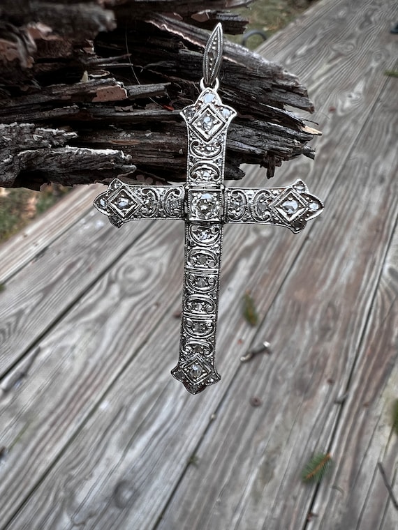 Art Deco Cross, Deco Cross, Diamond Cross, Large Diam… - Gem