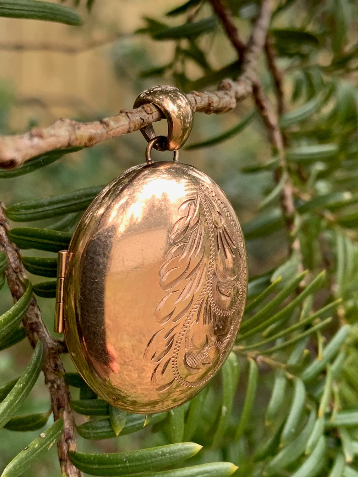 Gold Oval Locket Oval Gold Locket Yellow Gold Locket | Etsy