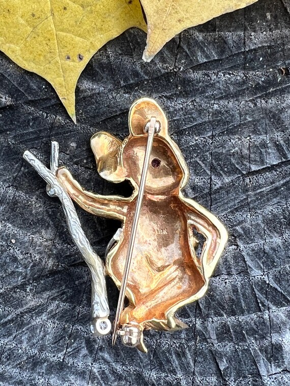Yellow Gold Mouse Brooch, Cute Mouse Brooch, Gold Mou… - Gem
