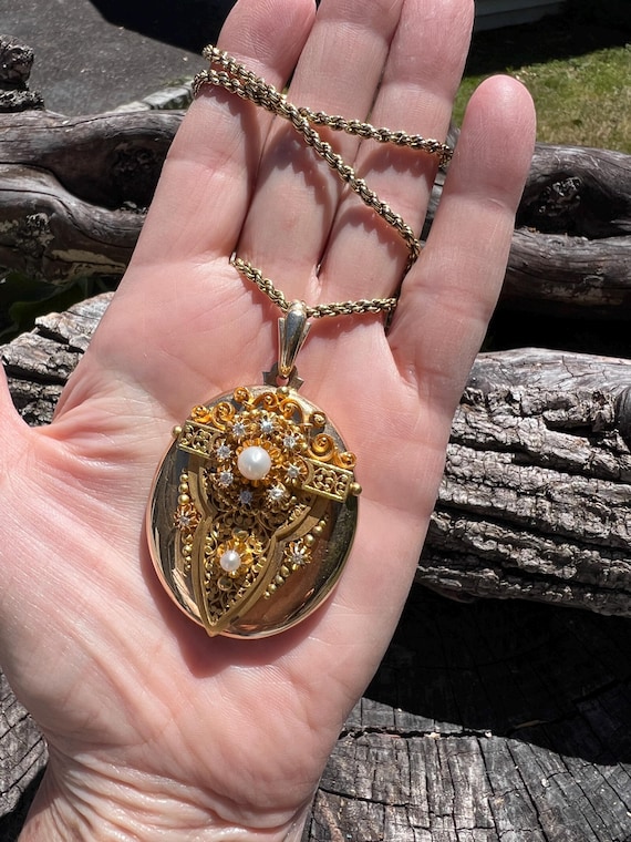 Victorian Locket, Victorian Locket Gold, Antique Gold… - Gem