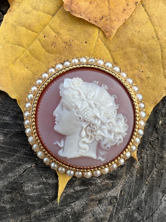 Victorian Cameo, Agate Cameo, Stone Cameo, Antique Go… - Gem