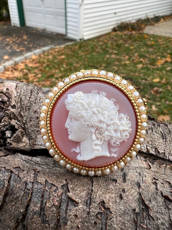 Victorian Cameo, Agate Cameo, Stone Cameo, Antique Go… - Gem