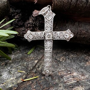 Art Deco Cross, Deco Cross, Diamond Cross, Large Diamond Cross - Etsy