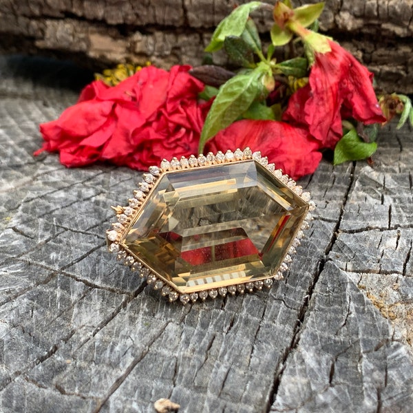 Citrine Brooch - Etsy