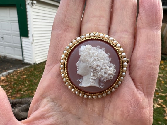Victorian Cameo, Agate Cameo, Stone Cameo, Antique Go… - Gem