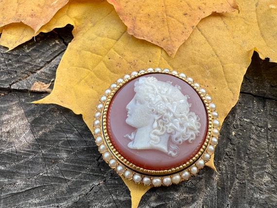 Victorian Cameo, Agate Cameo, Stone Cameo, Antique Go… - Gem
