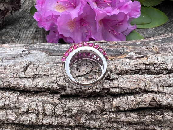 Wide Gold Ruby Band, Ruby Dome Band, Wide Ruby Ring, … - Gem