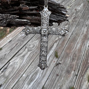 Art Deco Cross, Deco Cross, Diamond Cross, Large Diamond Cross - Etsy