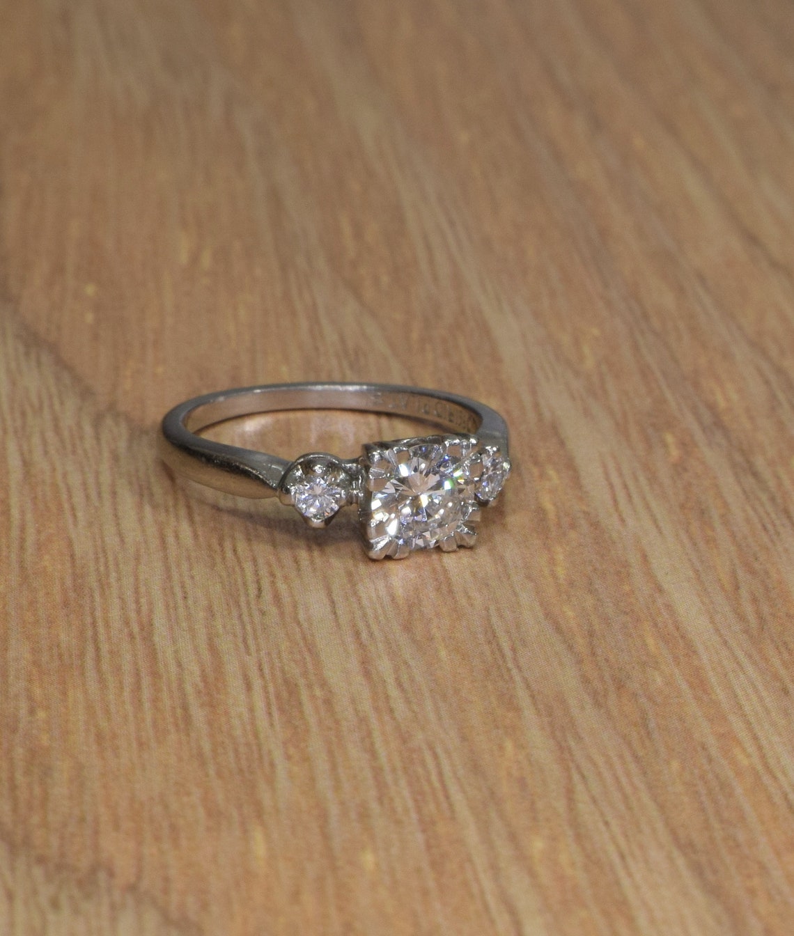 Retro Engagement Ring 1940s Engagement Ring Antique | Etsy