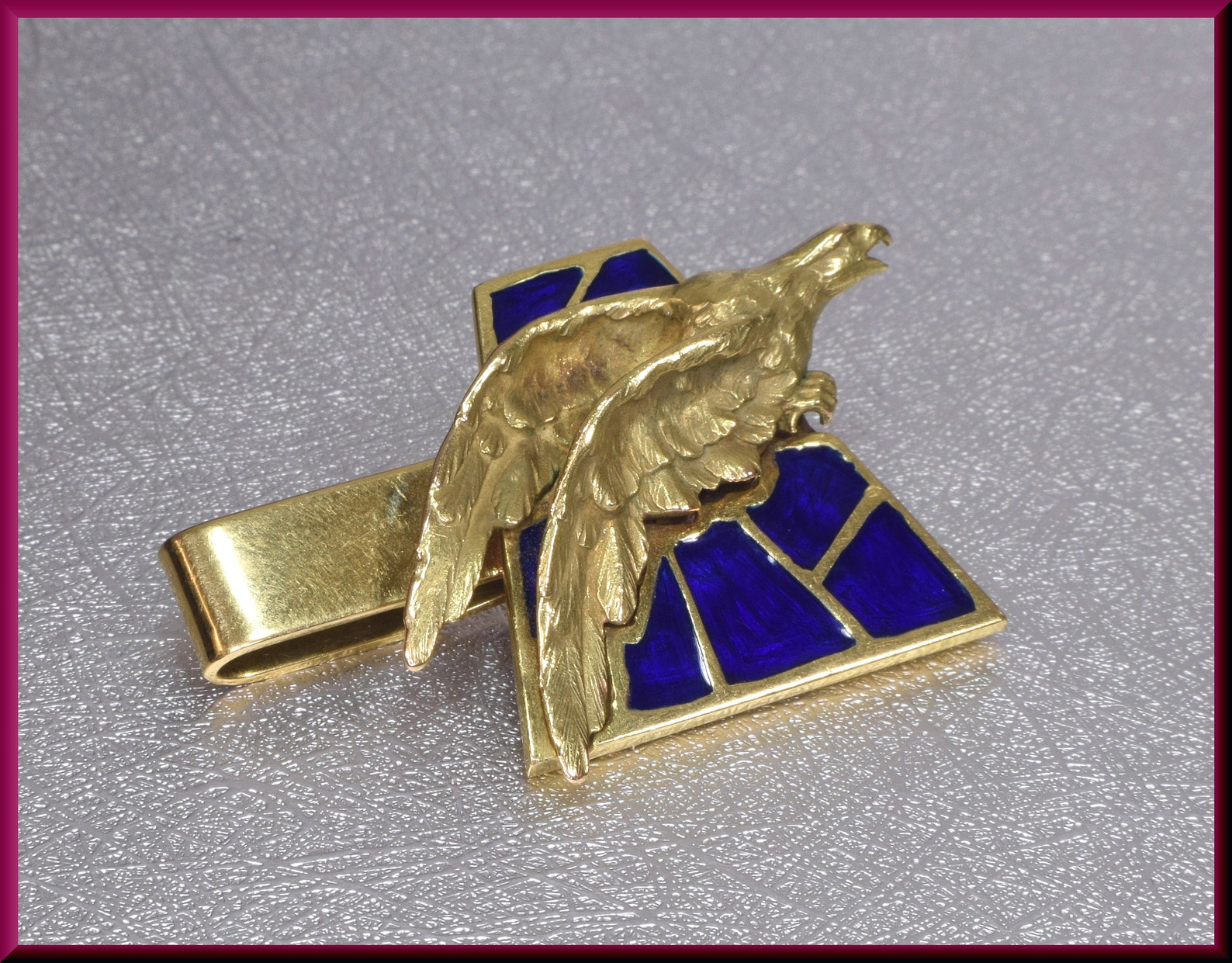 Blue Enamel Money Clip Eagle Money Clip Gold Money Clip | Etsy