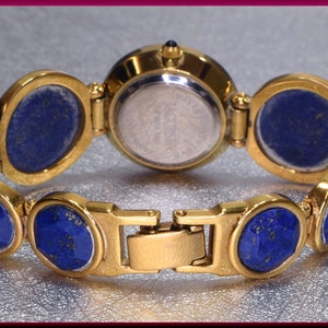 Blue Lapis Watch, Gold and Lapis Watch, Lapis Watch, Lapis and Onyx ...