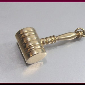 14K Yellow Gold Judge's Gavel Charm or Pendant Gift for Her - Etsy
