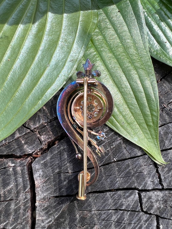 Victorian G Clef Pin, Diamond G Clef Pin, Rose Cut … - Gem