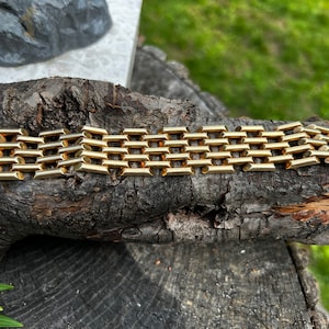 Wide Gold Bracelet, Retro Gold Wide Bracelet, Chunky Gold Bracelet - Etsy