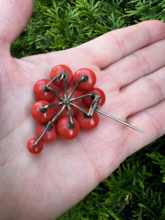 Victorian Coral Pin, Victorian Coral Brooch, Coral Cl… - Gem