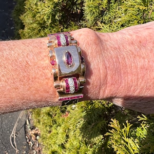 Retro Ruby Watch, Covered Watch, Diamond Watch, Ruby Wrist Watch - Etsy