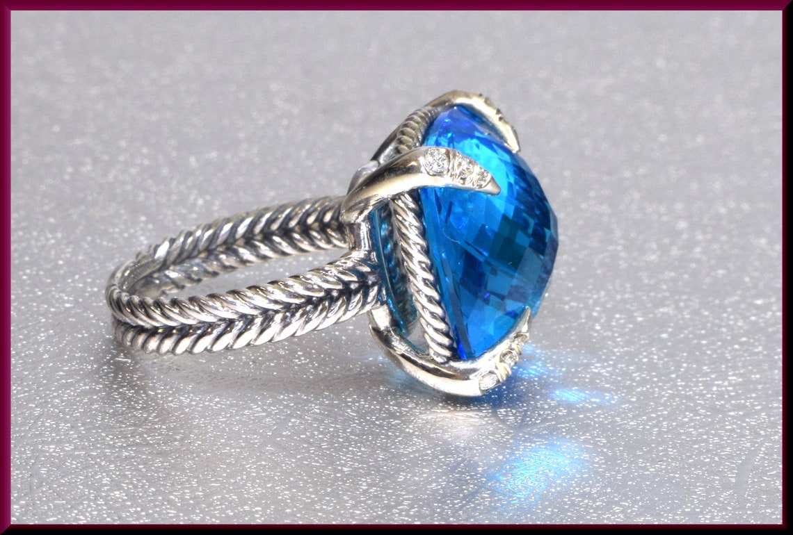 David Yurman Blue Topaz Ring David Yurman Chatelaine Topaz | Etsy