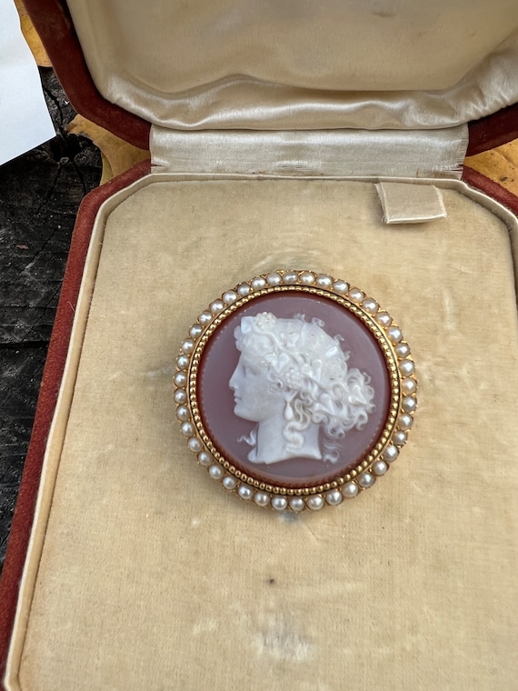 Victorian Cameo, Agate Cameo, Stone Cameo, Antique Go… - Gem