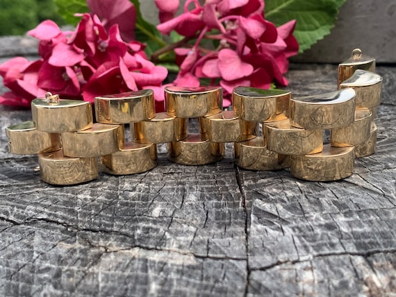 Gold Chunky Link Bracelet, Wide Gold Bracelet, Chunky… - Gem