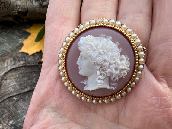 Victorian Cameo, Agate Cameo, Stone Cameo, Antique Go… - Gem