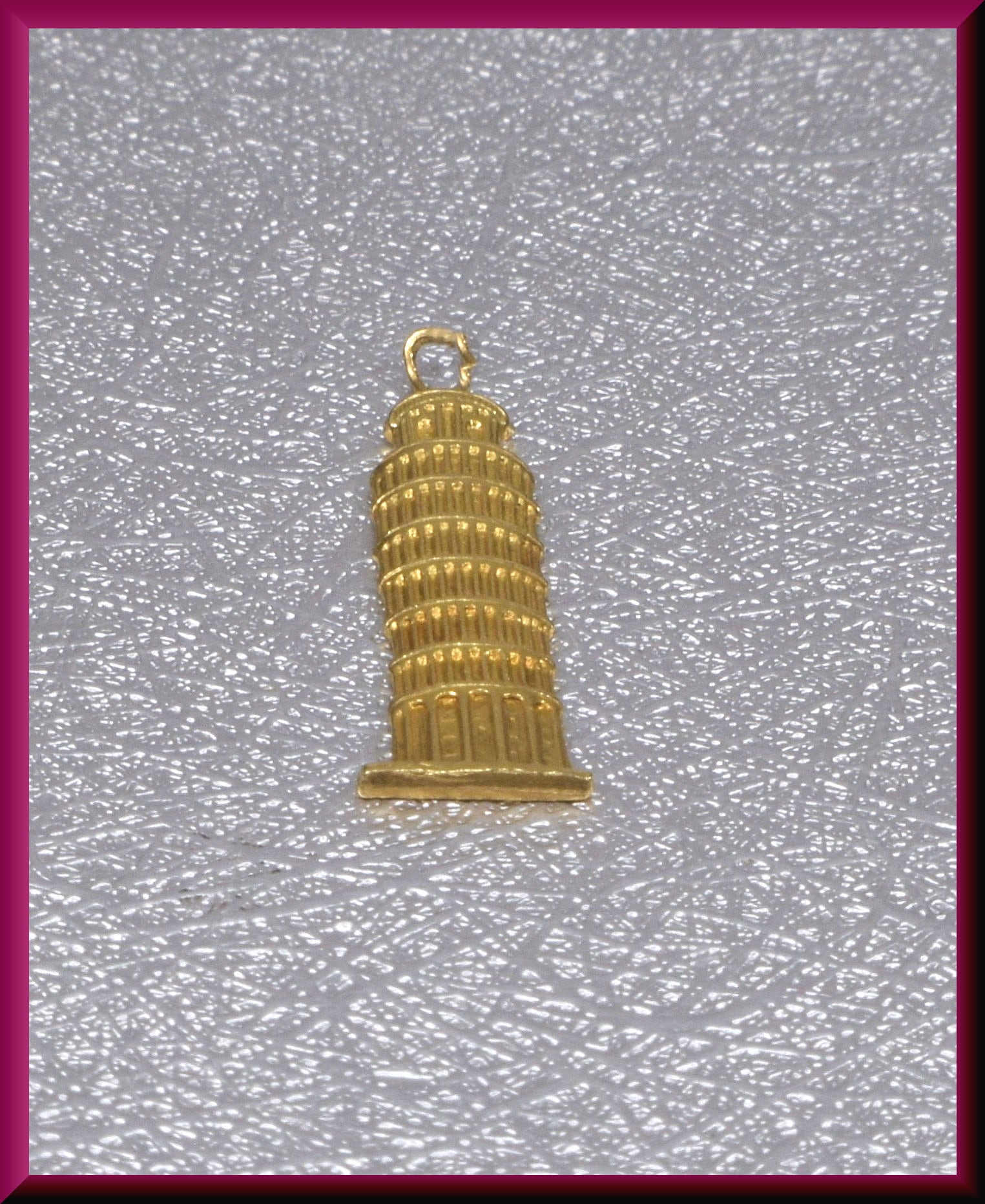 Leaning Tower of Pisa Charm 18k Yellow Gold Charm Famous - Etsy
