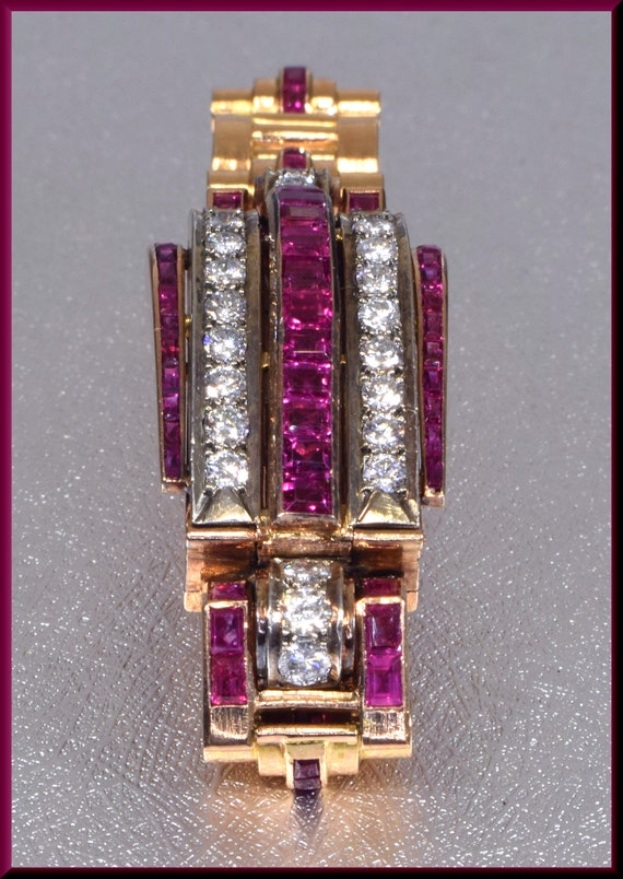 Art Deco Ruby Watch, Covered Watch, Art Deco Diamond … - Gem