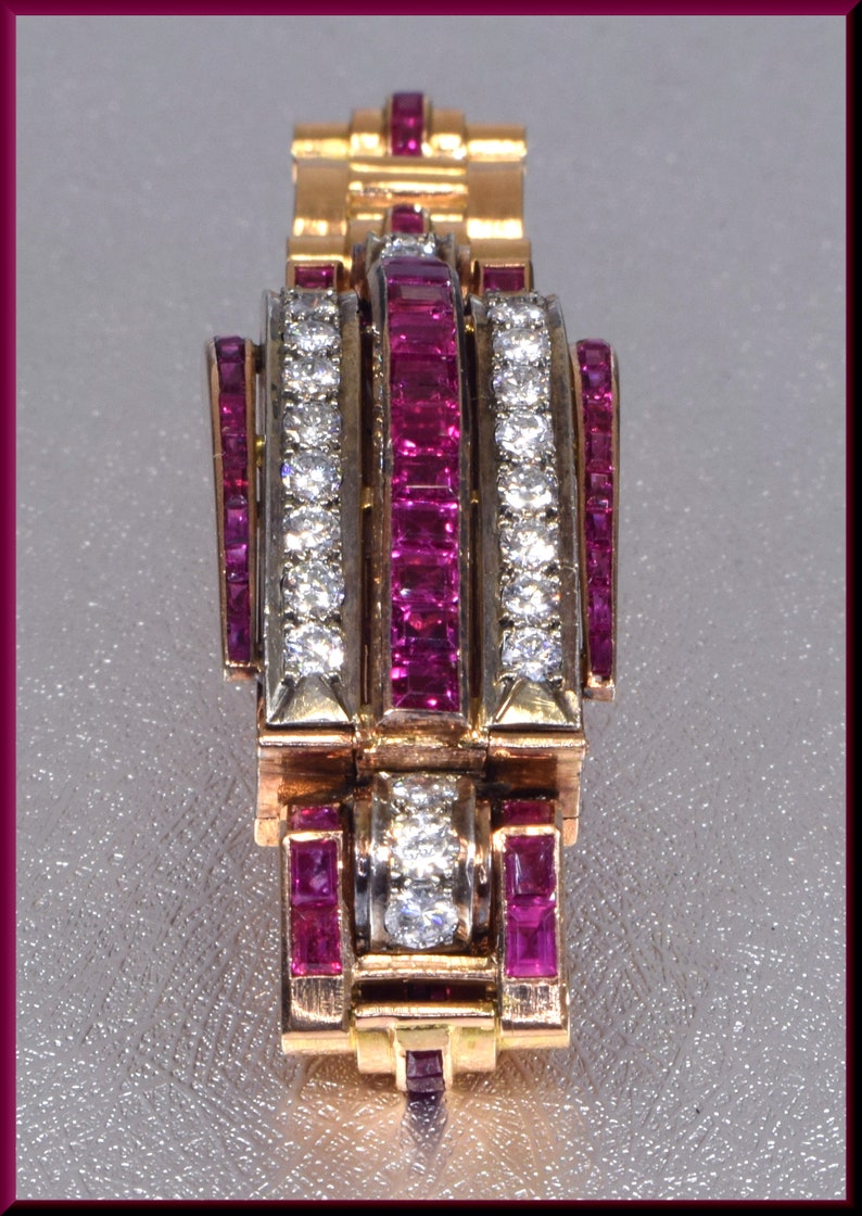 Art Deco Ruby Watch Covered Watch Art Deco Diamond Watch | Etsy