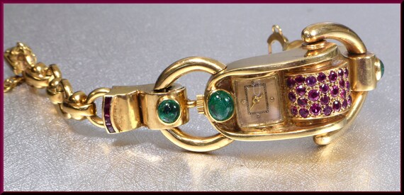 Art Deco Ruby Watch, Emerald Watch, Eloga Watch, Yell… - Gem