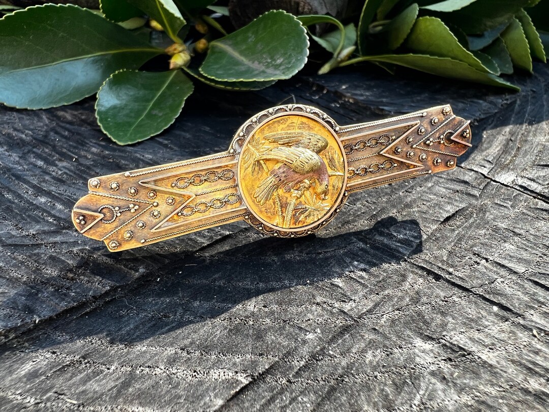 Victorian Gold Pin, Antique Gold Brooch, Victorian Gold Brooch, Hawk ...