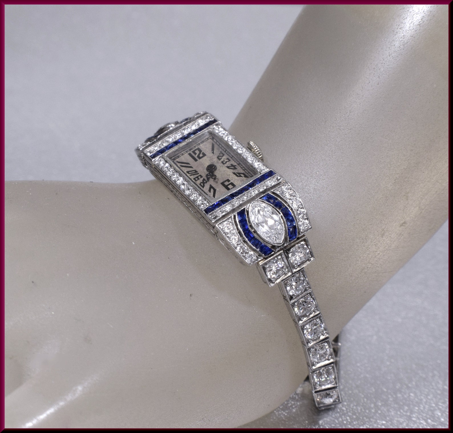 Art Deco Watch, Art Deco Diamond Watch, Antique Watch, Platinum Watch ...