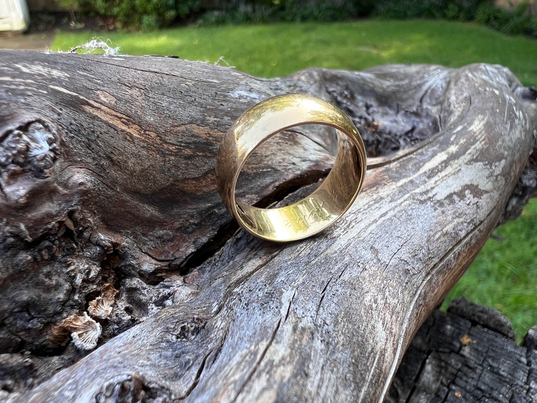 Victorian Gold Band, Wide Victorian Band, Yellow Gold Wide Band, Gold ...