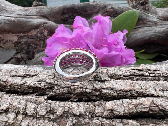 Wide Gold Ruby Band, Ruby Dome Band, Wide Ruby Ring, … - Gem