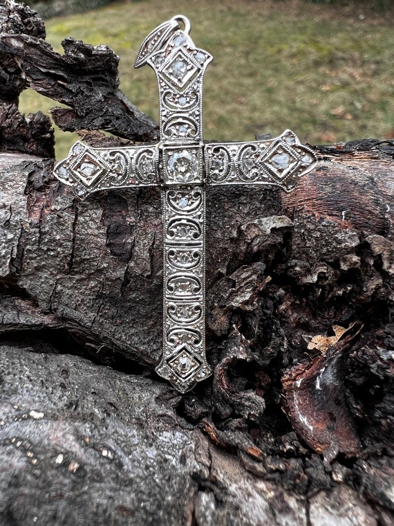 Art Deco Cross, Deco Cross, Diamond Cross, Large Diam… - Gem