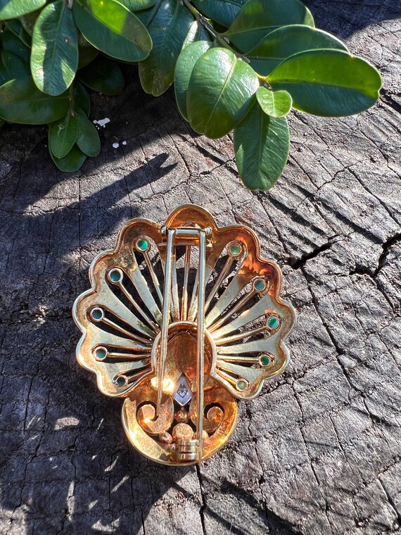 Turquoise Fan Pin, Turquoise Shell Pin, Turquoise Pin - Gem