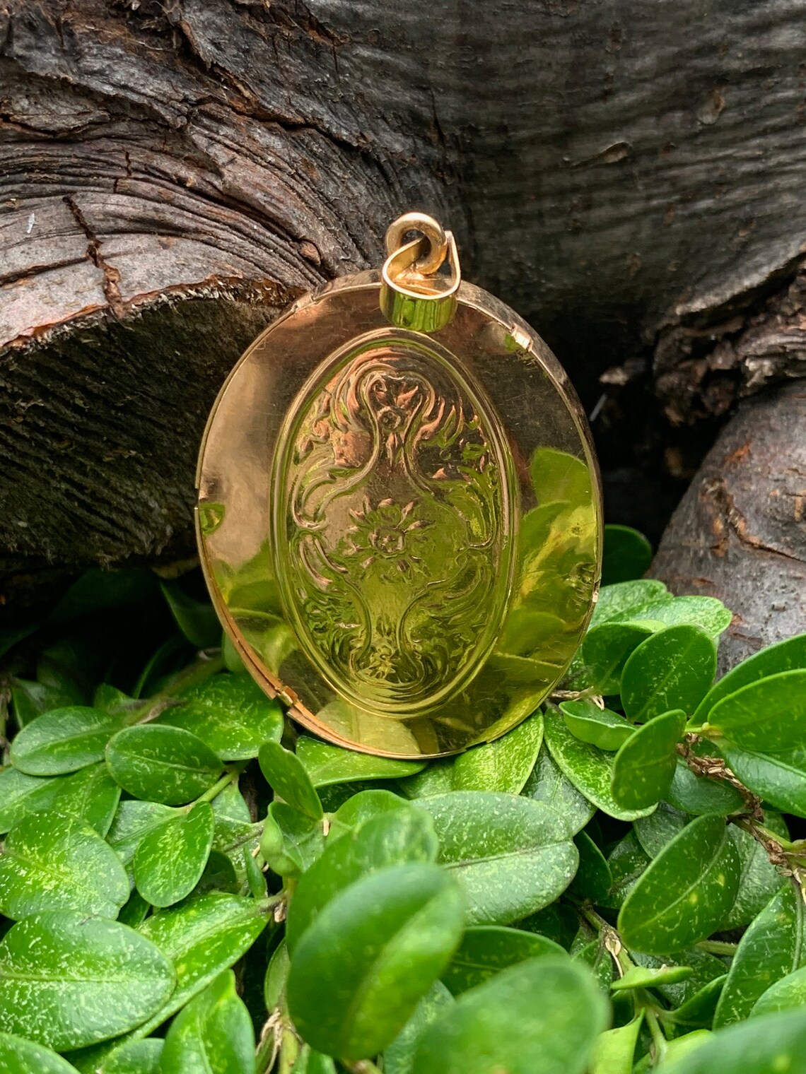 Victorian Portrait Pendant Hand Painted Pendant Antique Gold - Etsy