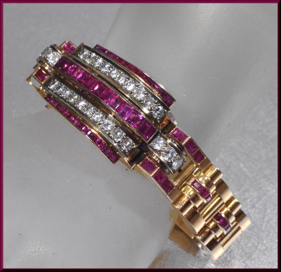 Art Deco Ruby Watch, Covered Watch, Art Deco Diamond … - Gem