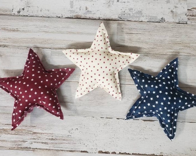 Farmhouse Fabric Stars /stuffed Fabric Stars / Independence Day Bowl ...