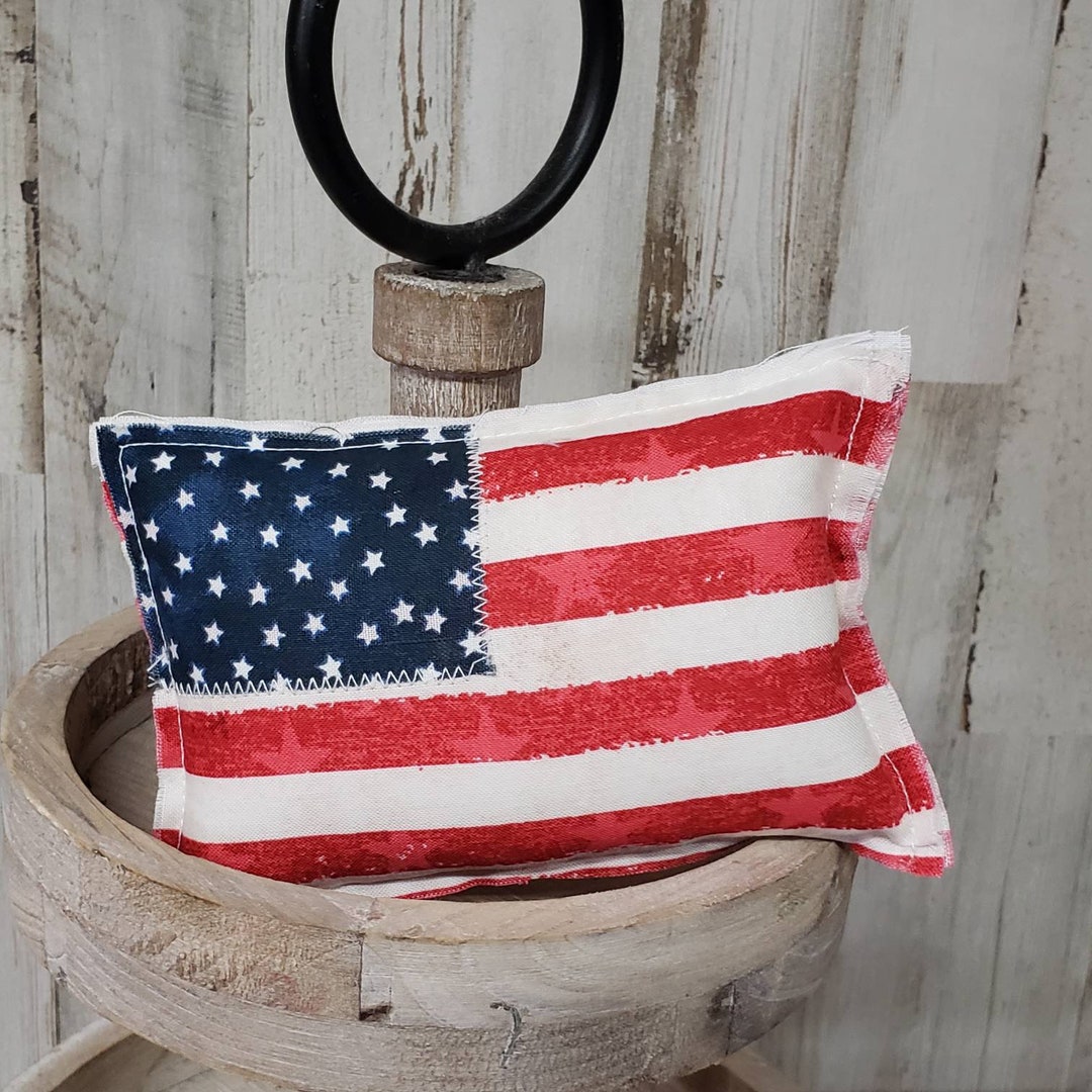 MINI Stuffed Fabric Flag/ Farmhouse Cottage American Mini Flags / Old ...