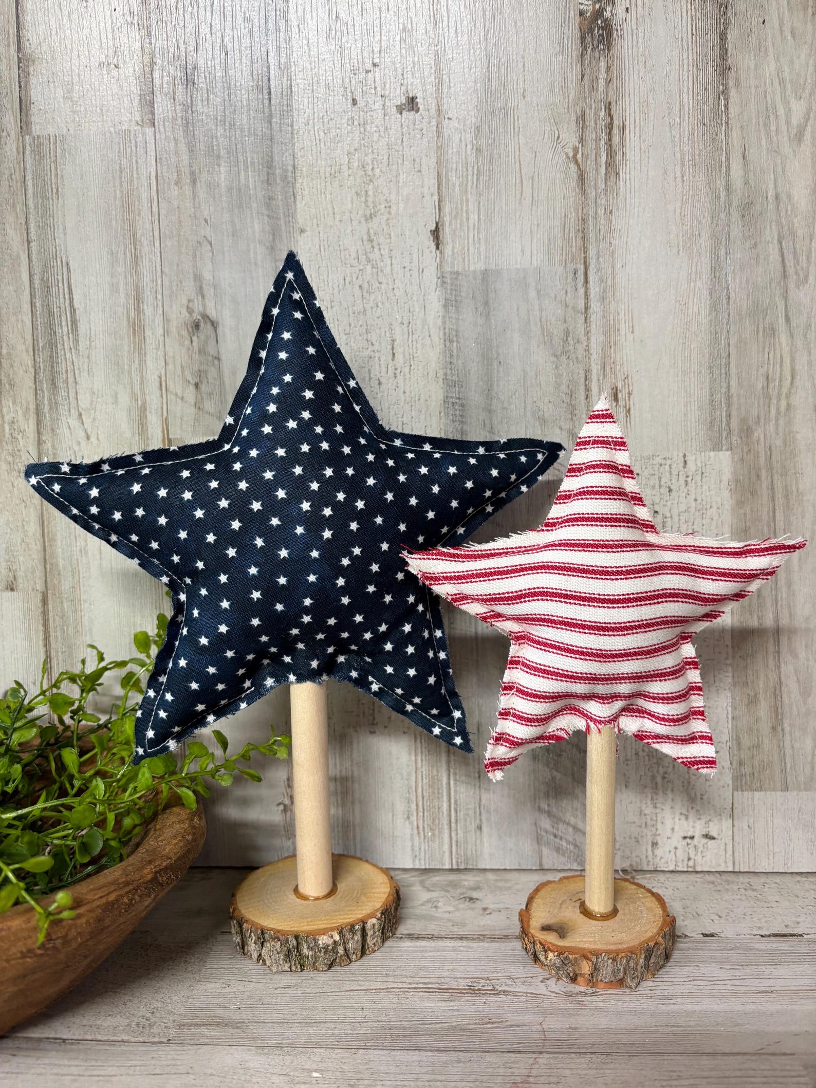 Farmhouse Stuffed Stars / Fabric Stars / Independence Day Bowl Filler ...
