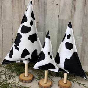 Cow Print Fabric Tree, Rustic Christmas Decor, Farmhouse Christmas ...