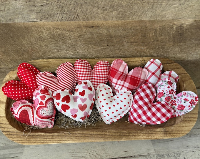 Valentine Fabric Hearts, Valentine's Day Bowl Fillers, Valentine’s Day ...